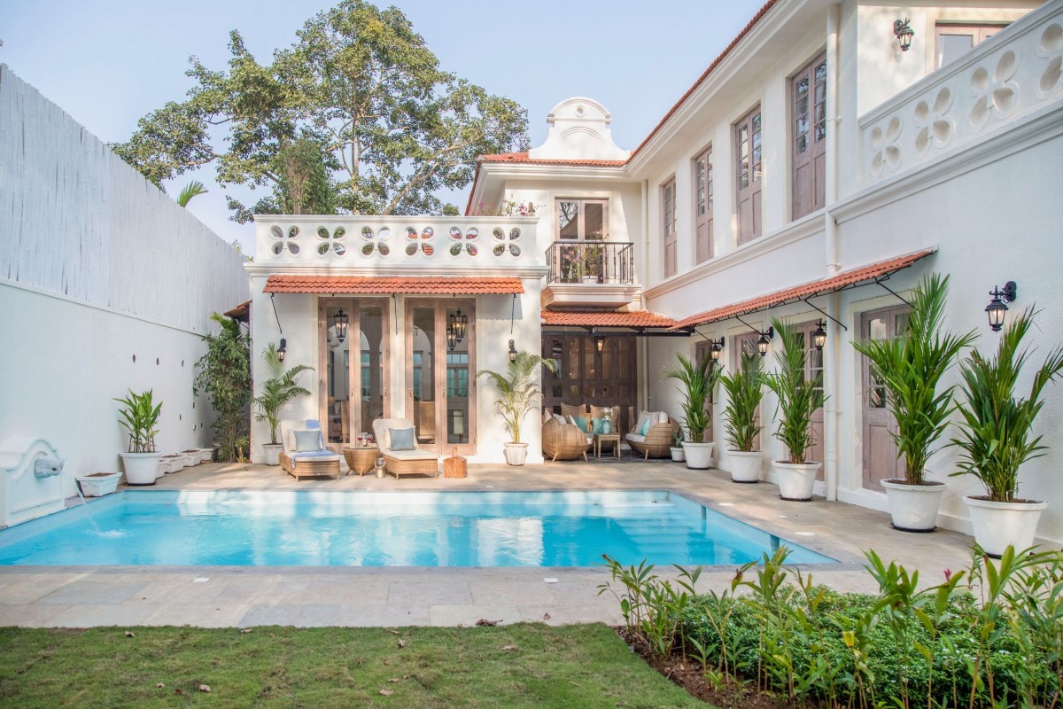 Modern Houses Goa India Modern House In North Goa. India Stock Photo